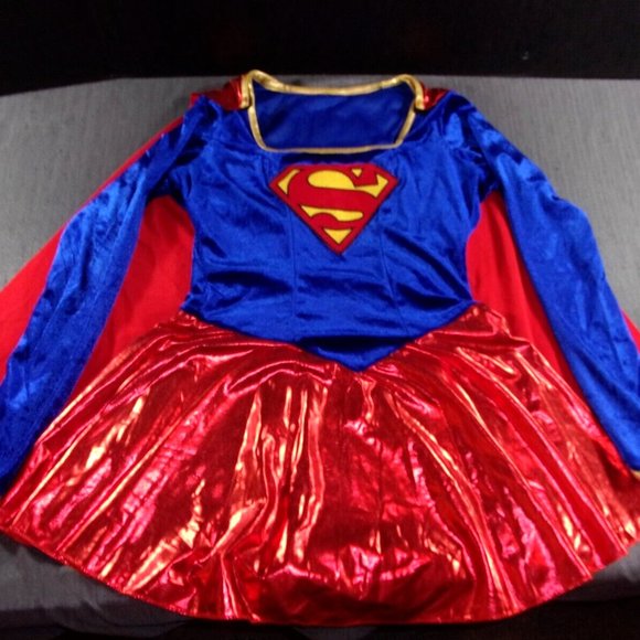 Costumes | Youth 36x27 Cute Red And Blue Super Girl Costume Wshiny Cape ...